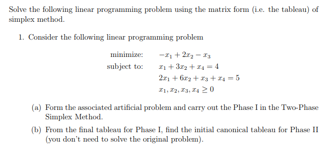 Solved Solve the following linear programming problem using | Chegg.com