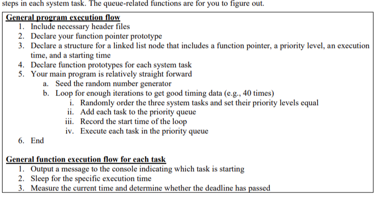 General program execution flow 1. Include necessary | Chegg.com