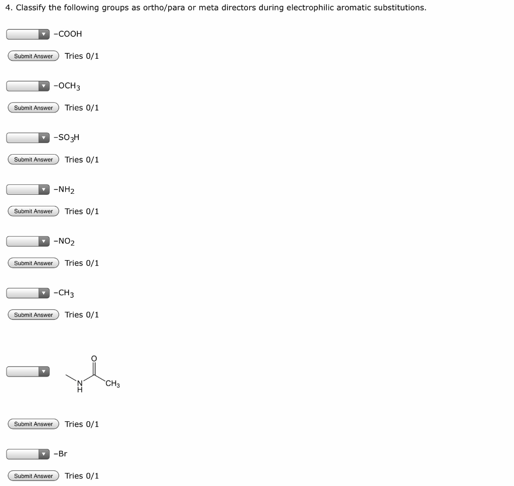 Solved 4. Classify the following groups as ortho/para or | Chegg.com