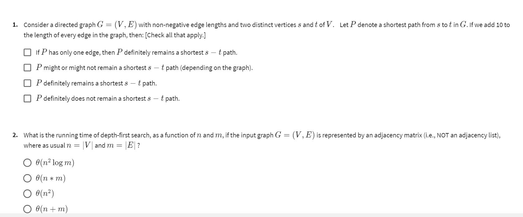 Solved 1. Consider a directed graph G=(V,E) with | Chegg.com