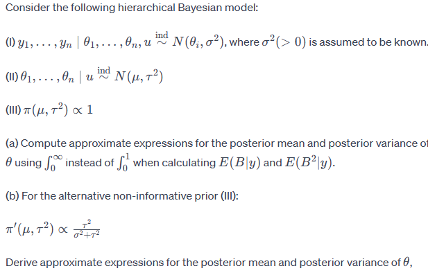 Solved Consider The Following Hierarchical Bayesian Model 3505