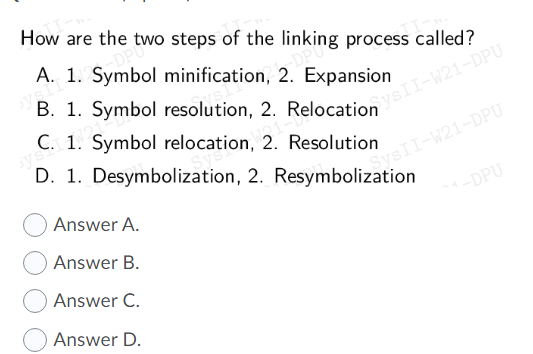 Solved How are the two steps of the linking process called? | Chegg.com