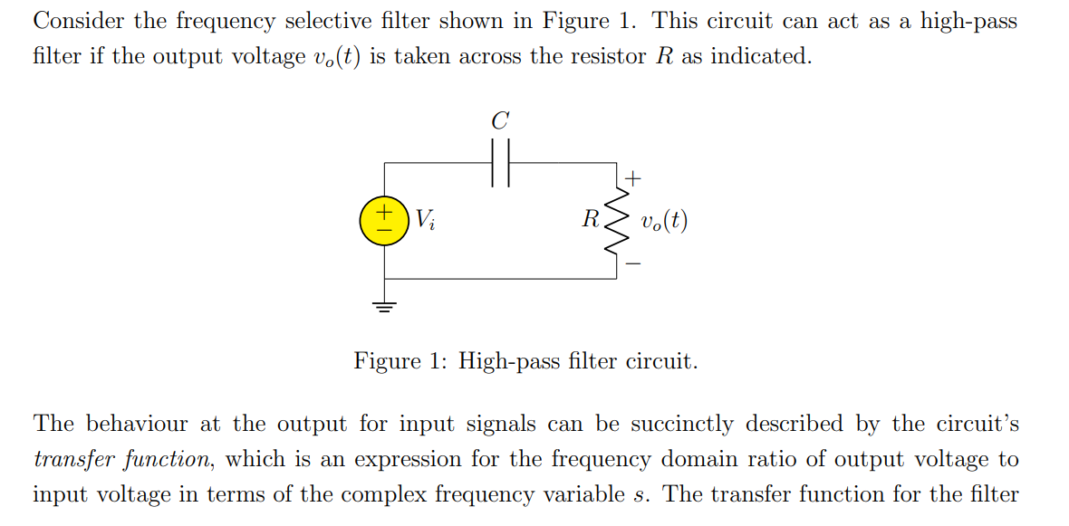 Solved Consider the frequency selective filter shown in | Chegg.com