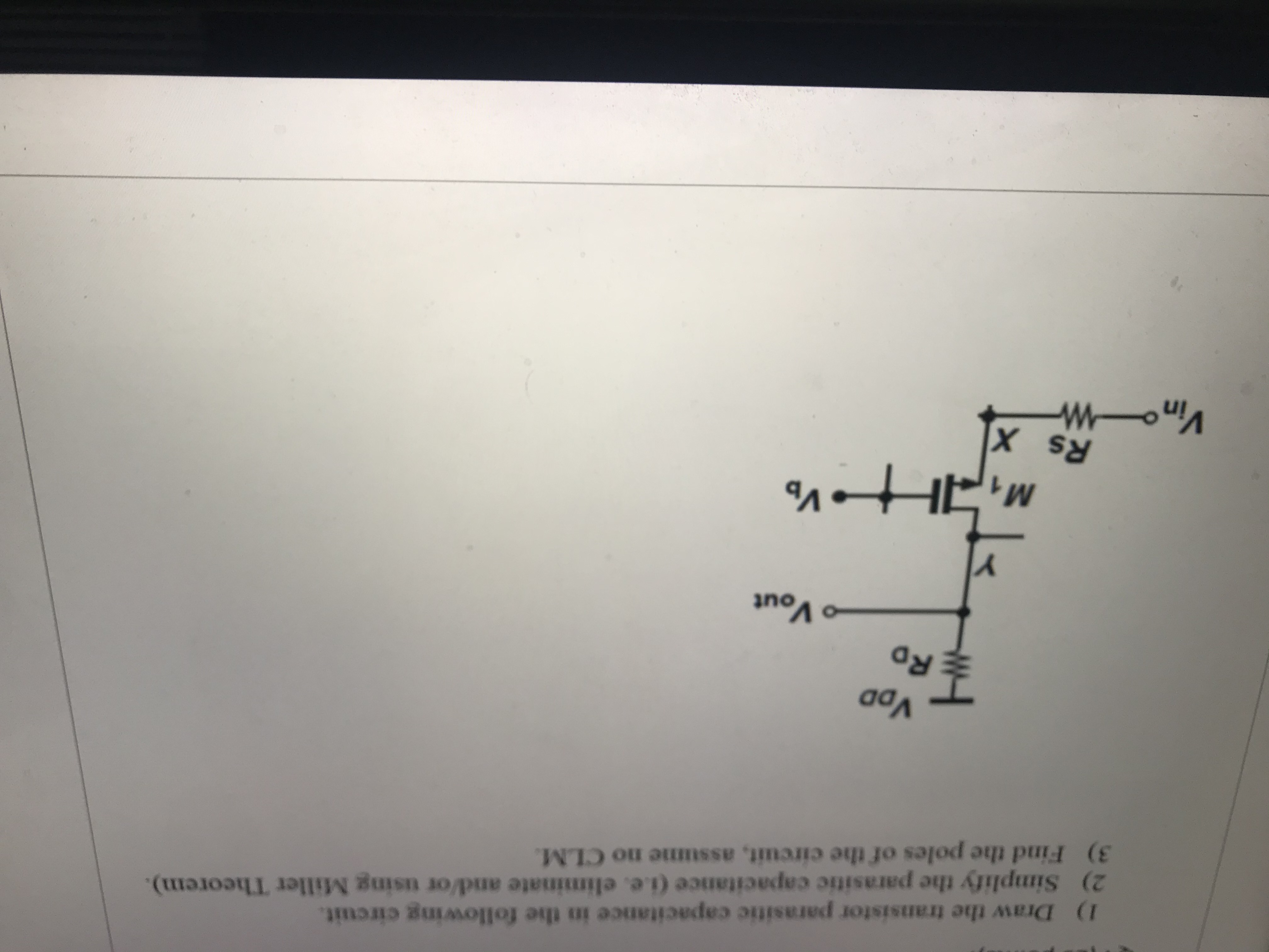 Solved 1) Draw the transistor parasitie capacitance in the | Chegg.com