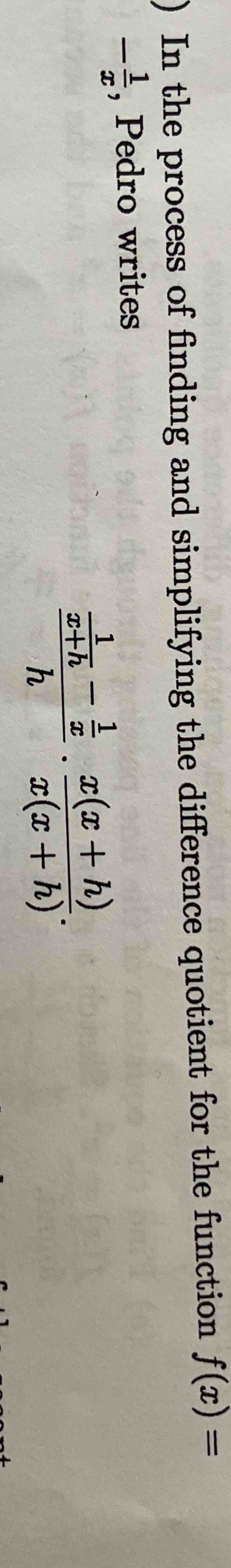 Solved In the process of finding and simplifying the | Chegg.com