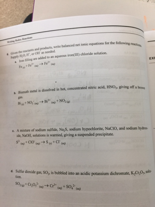 Solved Given the reactants and products, write balanced net | Chegg.com