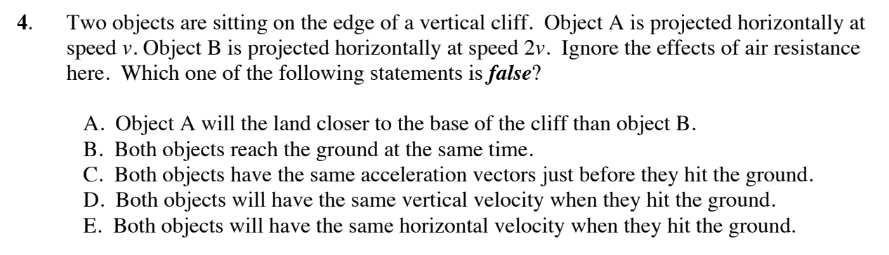Solved 4. Two objects are sitting on the edge of a vertical | Chegg.com