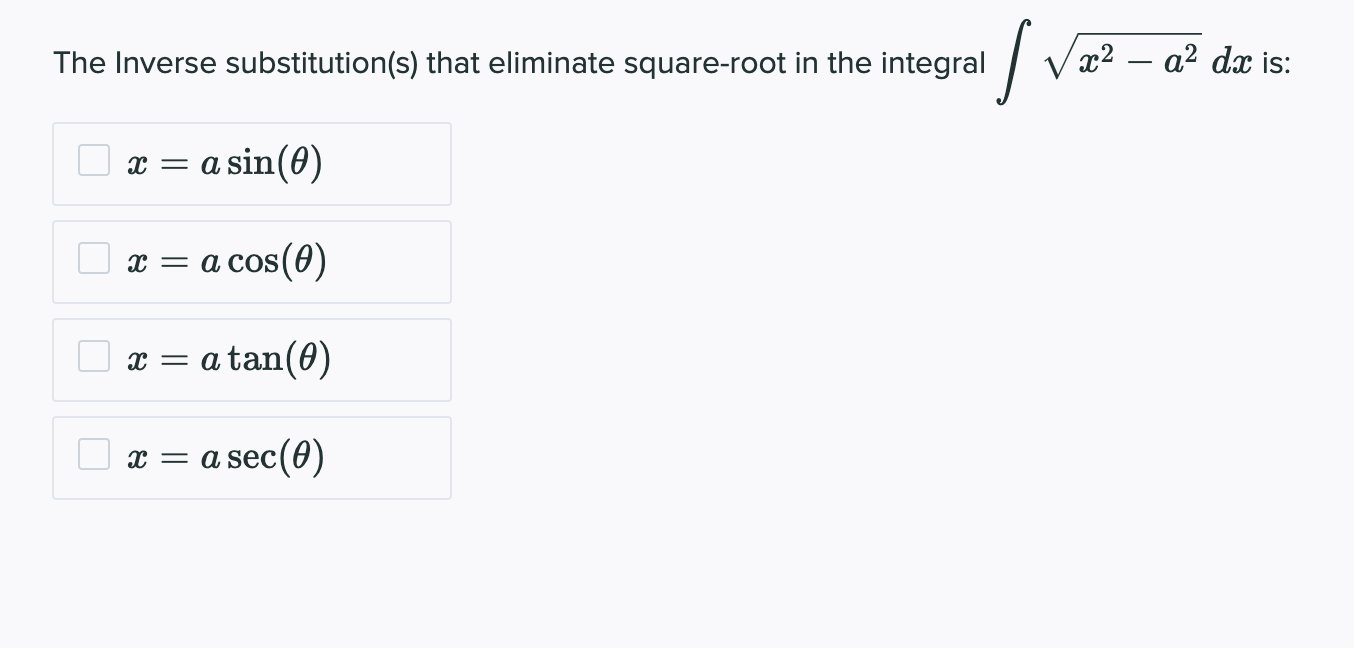Solved The Inverse substitution(s) that eliminate | Chegg.com
