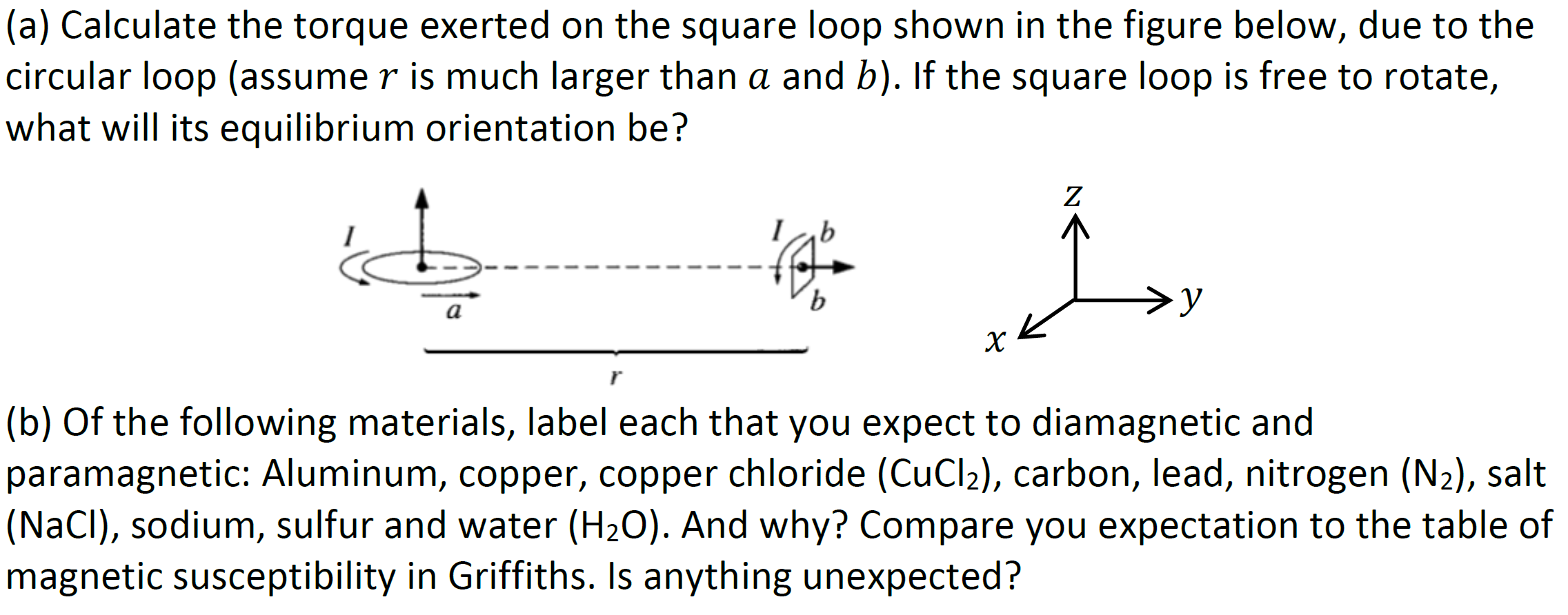 Solved (a) Calculate the torque exerted on the square loop | Chegg.com