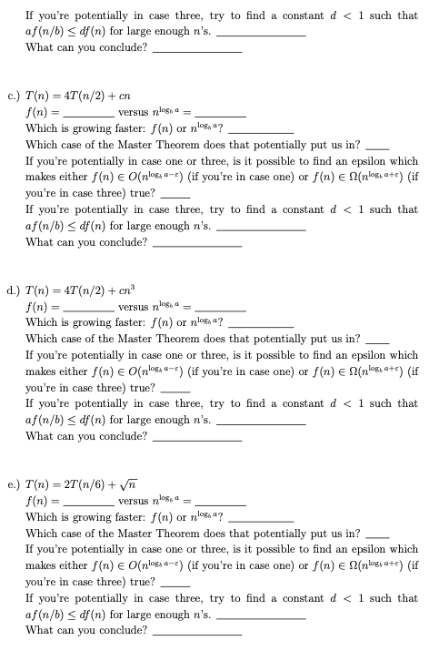 Solved Theorem 1 (Master Theorem). Let a≥1 and b>1 be | Chegg.com Solved Theorem 1 (Master Theorem). Let a≥1 and b>1 be | Chegg.com