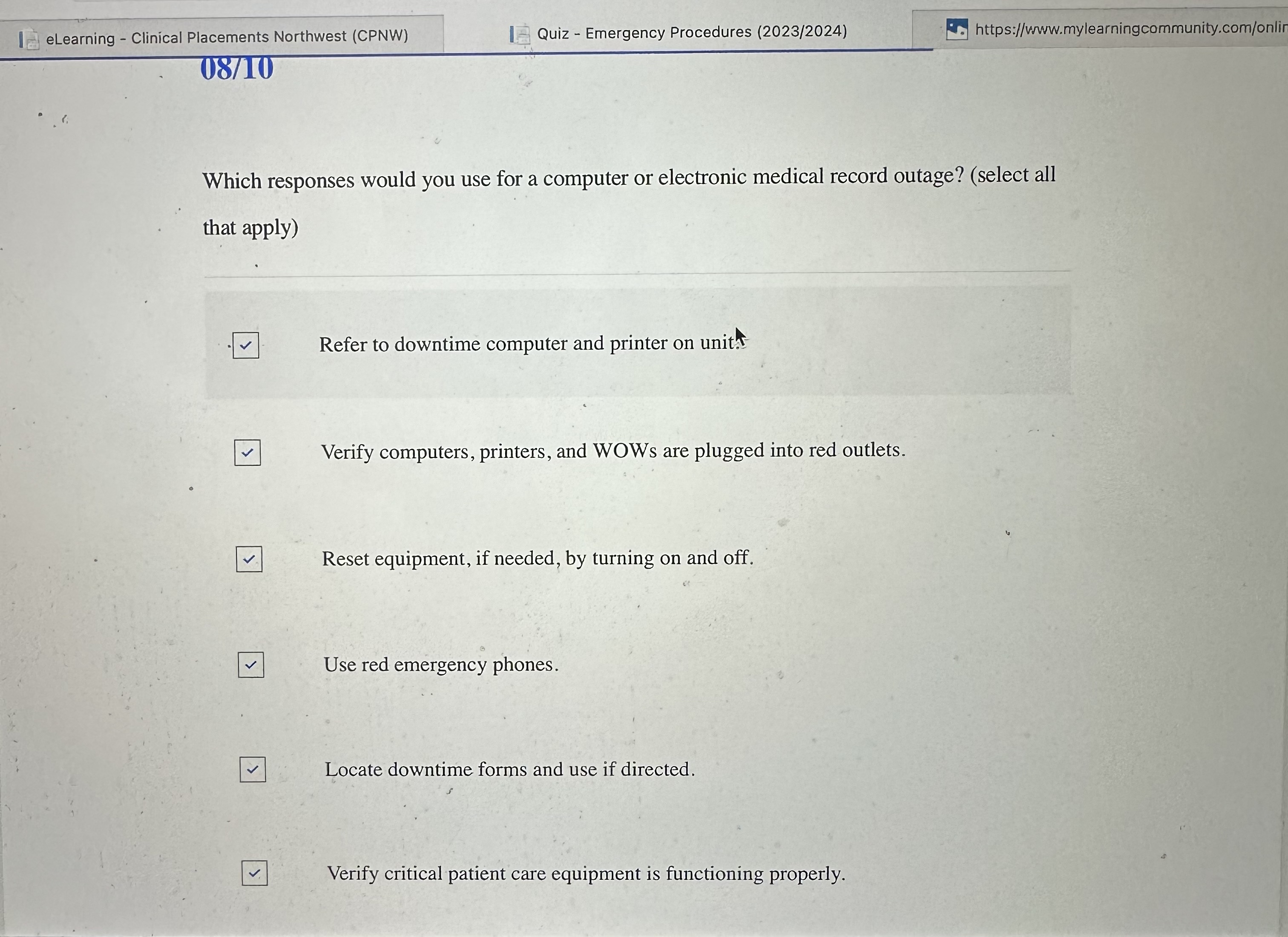 Solved 08/10 Which responses would you use for a computer or | Chegg.com