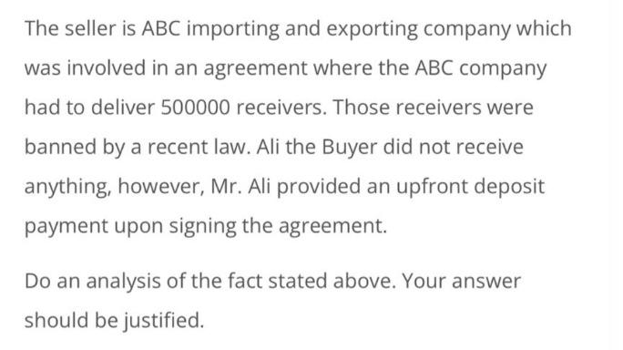 Solved The seller is ABC importing and exporting company | Chegg.com