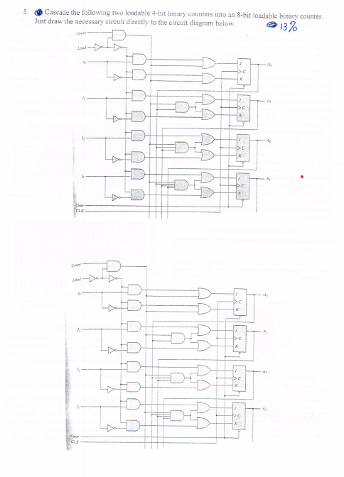 5. Cascade the following two loadable 4-bit binary | Chegg.com