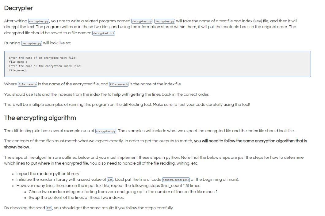 This assignment exercises file reading and writing, | Chegg.com