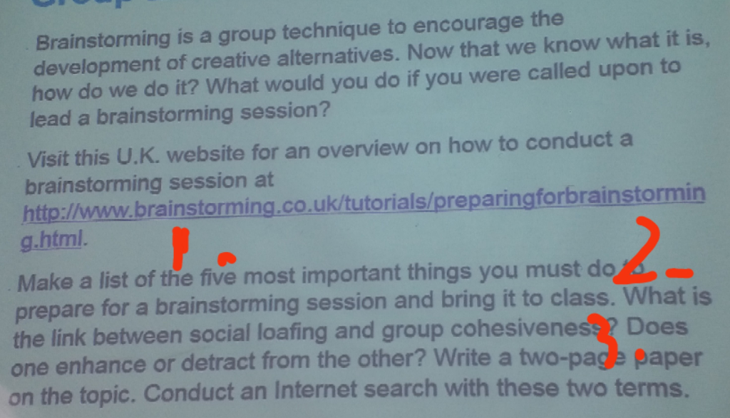 Solved Brainstorming is a group technique to encourage the | Chegg.com