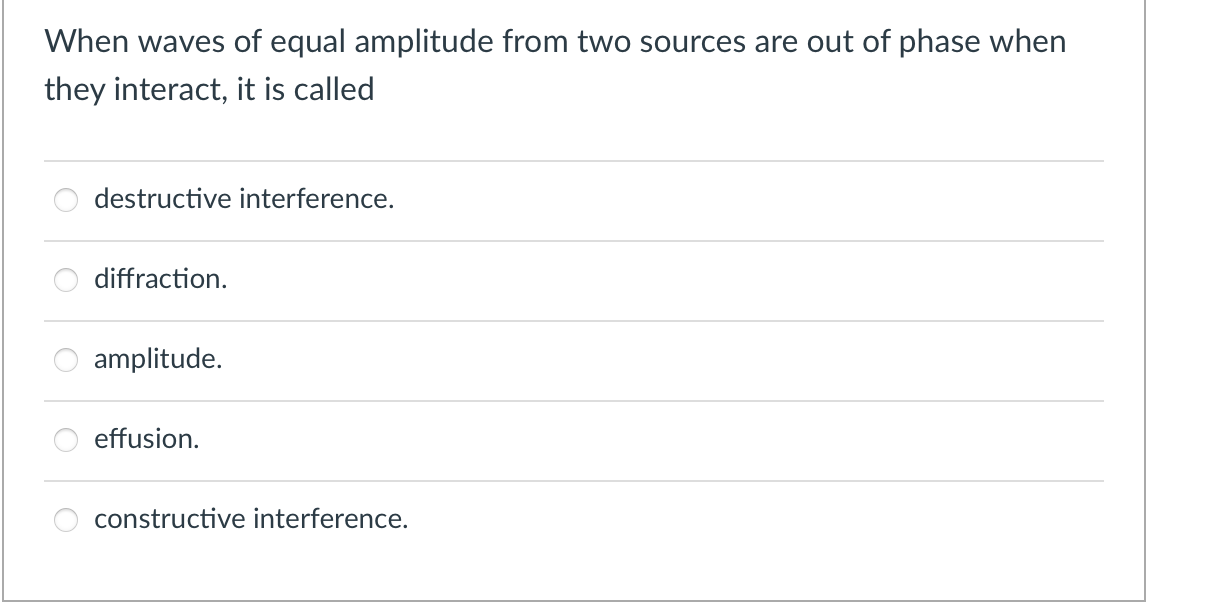 Solved When waves of equal amplitude from two sources are | Chegg.com