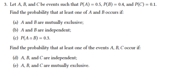 Solved Let A,B, ﻿and C ﻿be events such that | Chegg.com