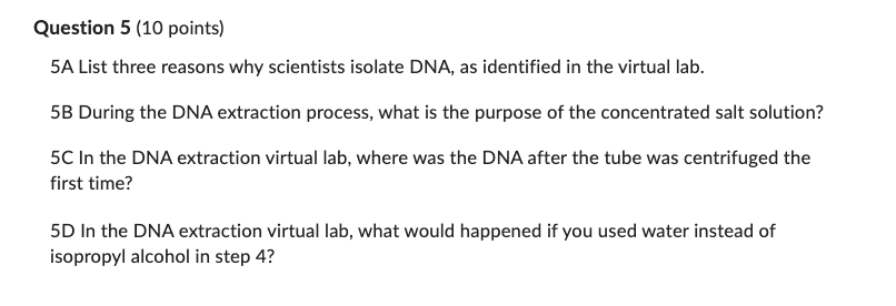 Solved Question 5 (10 points) 5 A List three reasons why | Chegg.com