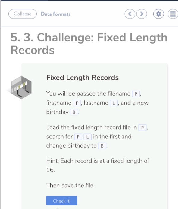 Solved CollapseData formats 5. 3. Challenge: Fixed Length | Chegg.com