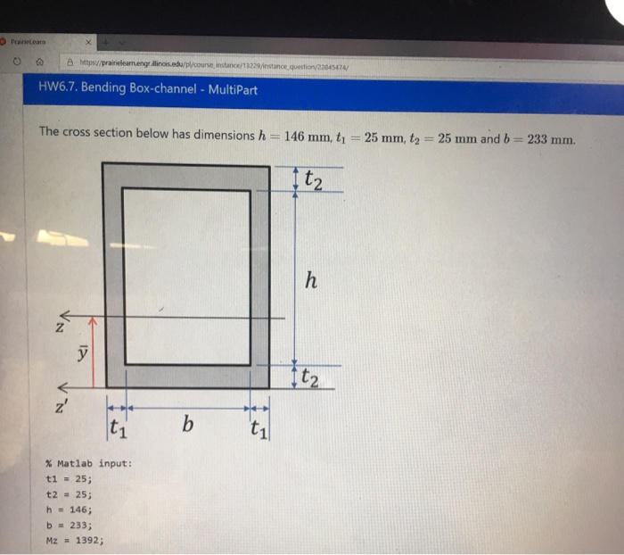 ひ 仚 1凸https:/ HW6.7. Bending Box-channel - MultiPart | Chegg.com