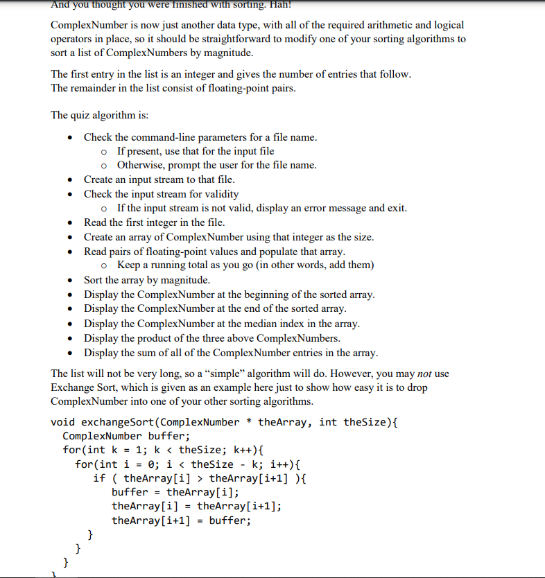 . And you thought you were finished with sorting. | Chegg.com