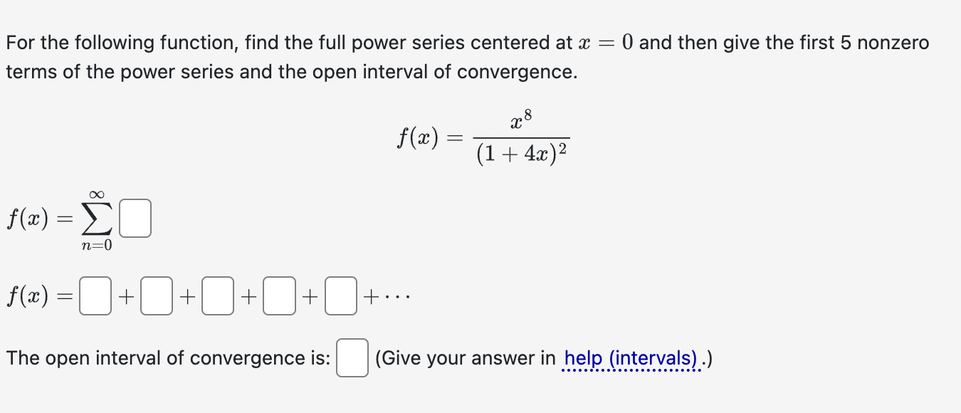 Solved For the following function, find the full power | Chegg.com