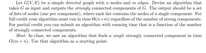 Solved Let G(V, E) be a simple directed graph with n nodes | Chegg.com