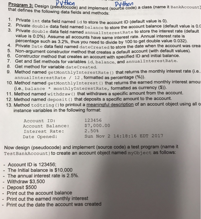 Solved Program 3 Design Pseudocode And Implement Thon 9661