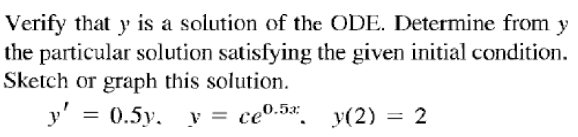 Solved Verify that y ﻿is a solution of the ODE. Determine | Chegg.com