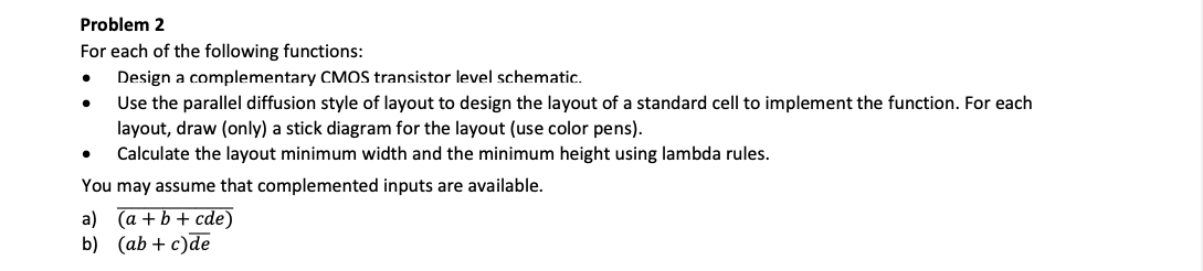 Solved . . Problem 2 For each of the following functions: | Chegg.com