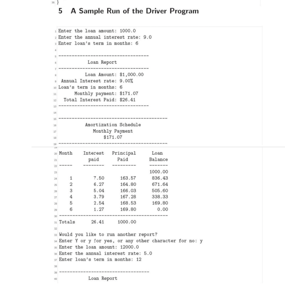 Solved 1 Objectives *: Write a class to model a bank loan $ | Chegg.com