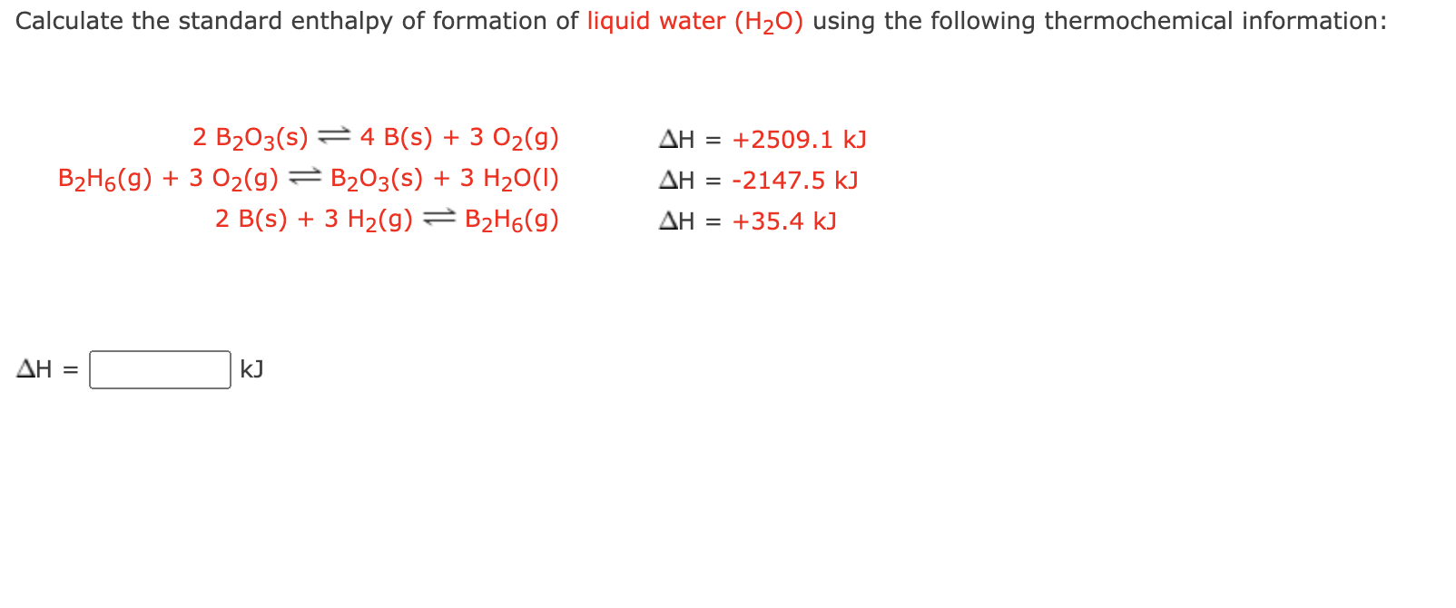 Solved Calculate the standard enthalpy of formation of | Chegg.com