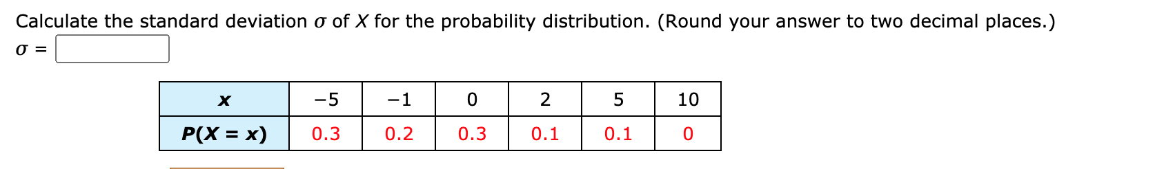 Solved Calculate The Expected Value Of X E X For The
