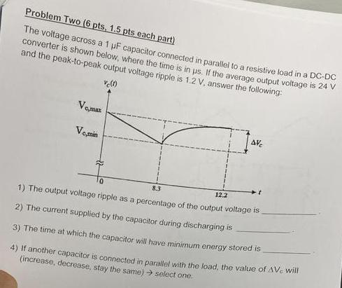 Solved Problem Two (6 pts, 1.5 pts each part) The voltage | Chegg.com