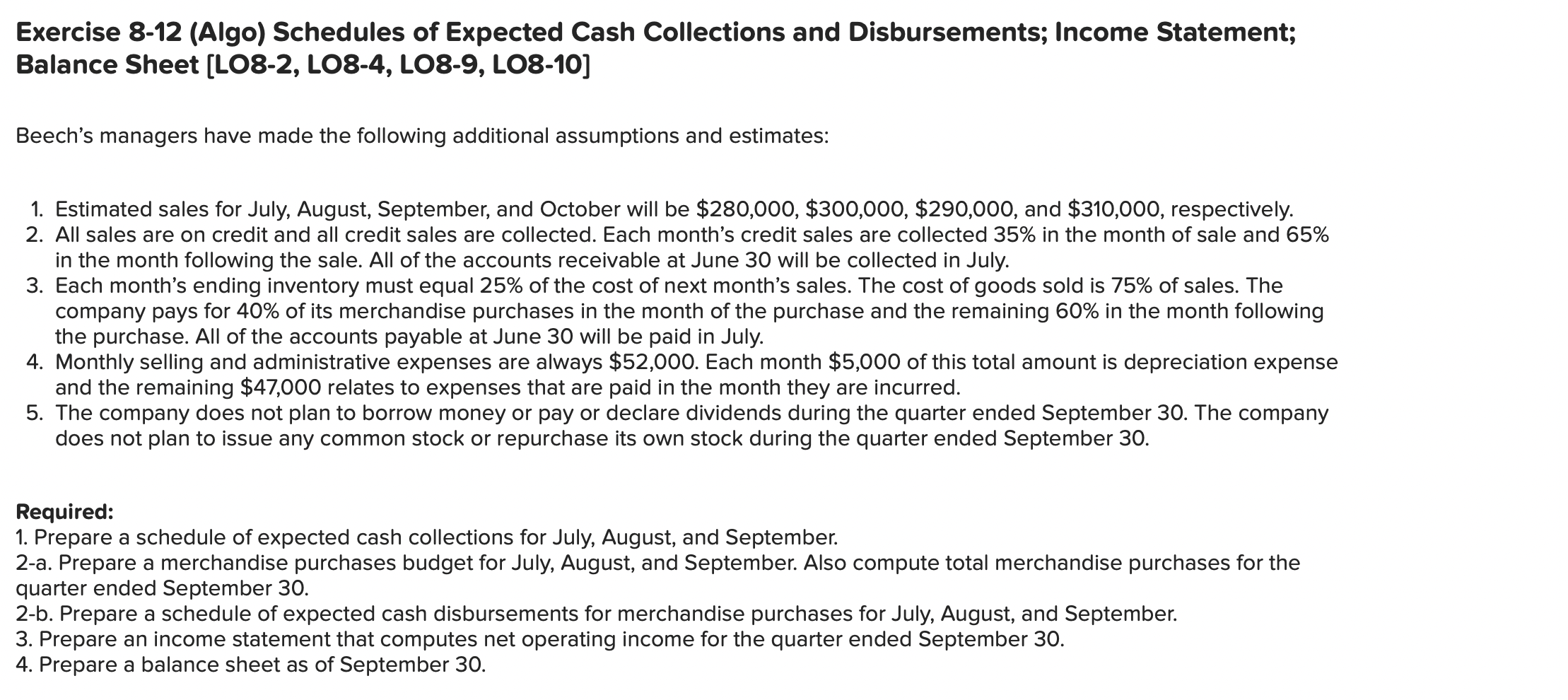 Solved Required information SB Exercise 8-12 through | Chegg.com
