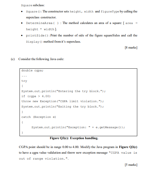 Solved (a) Create an abstract class called GeometricFigure. | Chegg.com