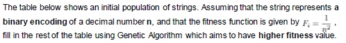 Solved The table below shows an initial population of | Chegg.com