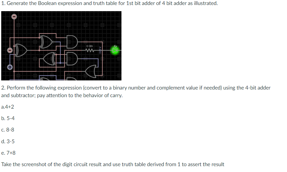 Solved 1. Generate the Boolean expression and truth table | Chegg.com