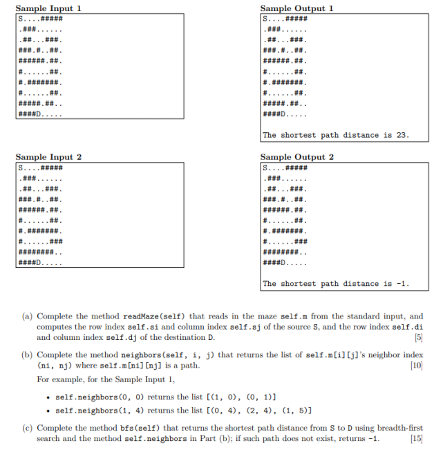 Solved Question 4 (30 marks). You are given a 10 x 10 maze, | Chegg.com