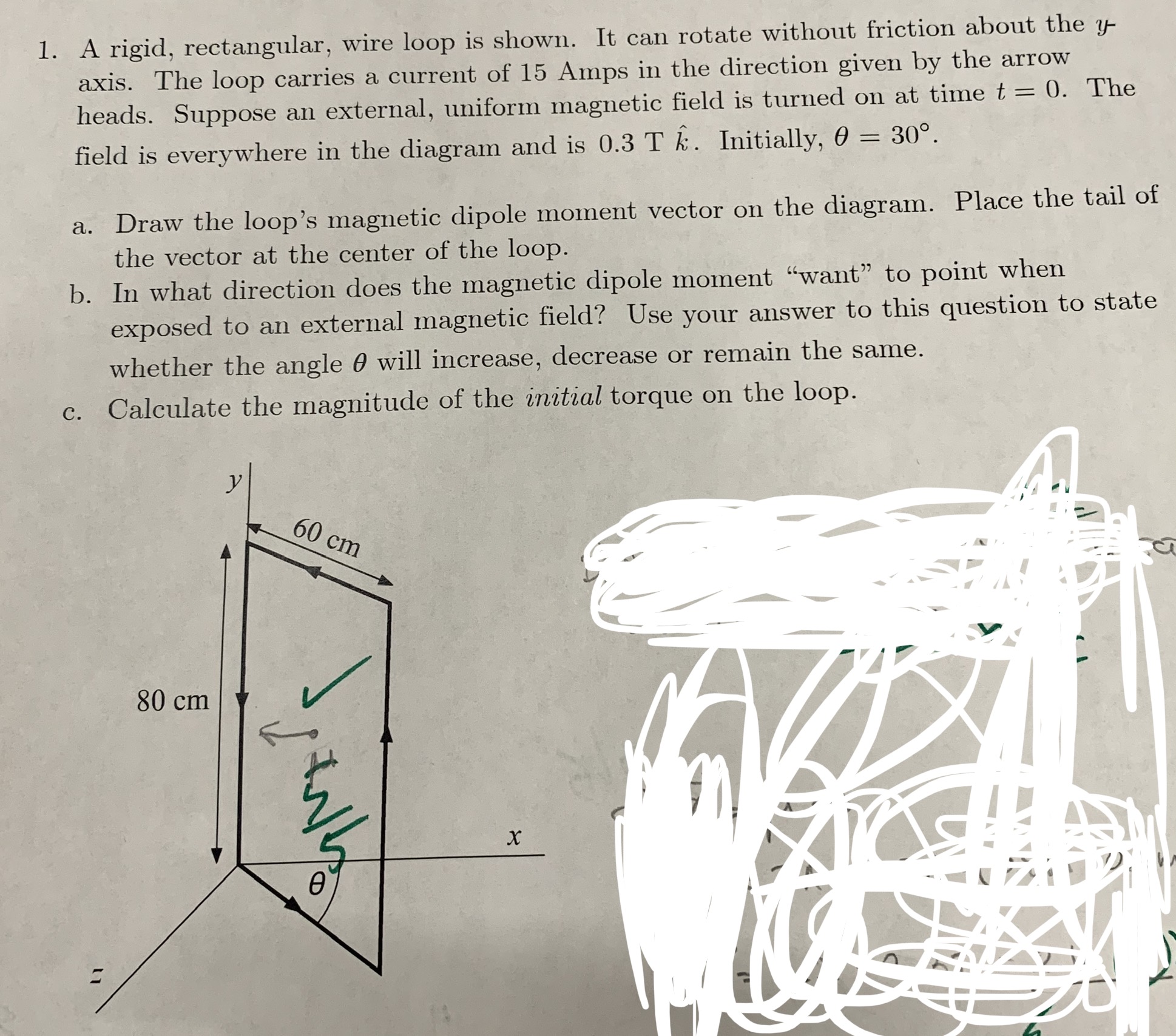 Solved 1. A rigid, rectangular, wire loop is shown. It can | Chegg.com