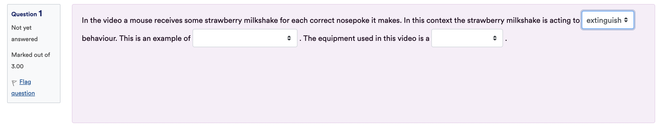 Solved first blank: Extinguish or Reinforce second blank: | Chegg.com