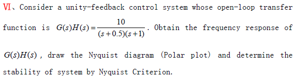 Solved VI. Consider a unity-feedback control system whose | Chegg.com