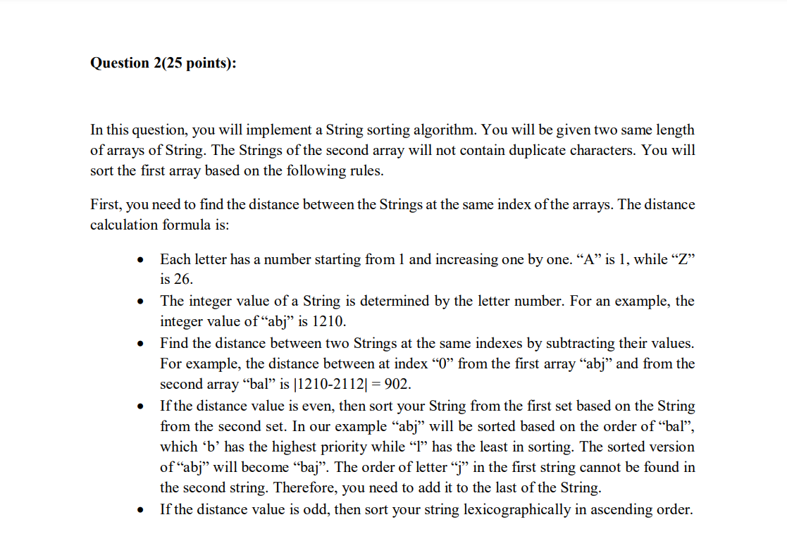 Solved In this question, you will implement a String sorting | Chegg.com