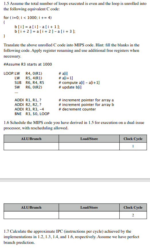 Solved 1.5 ﻿Assume the total number of loops executed is | Chegg.com