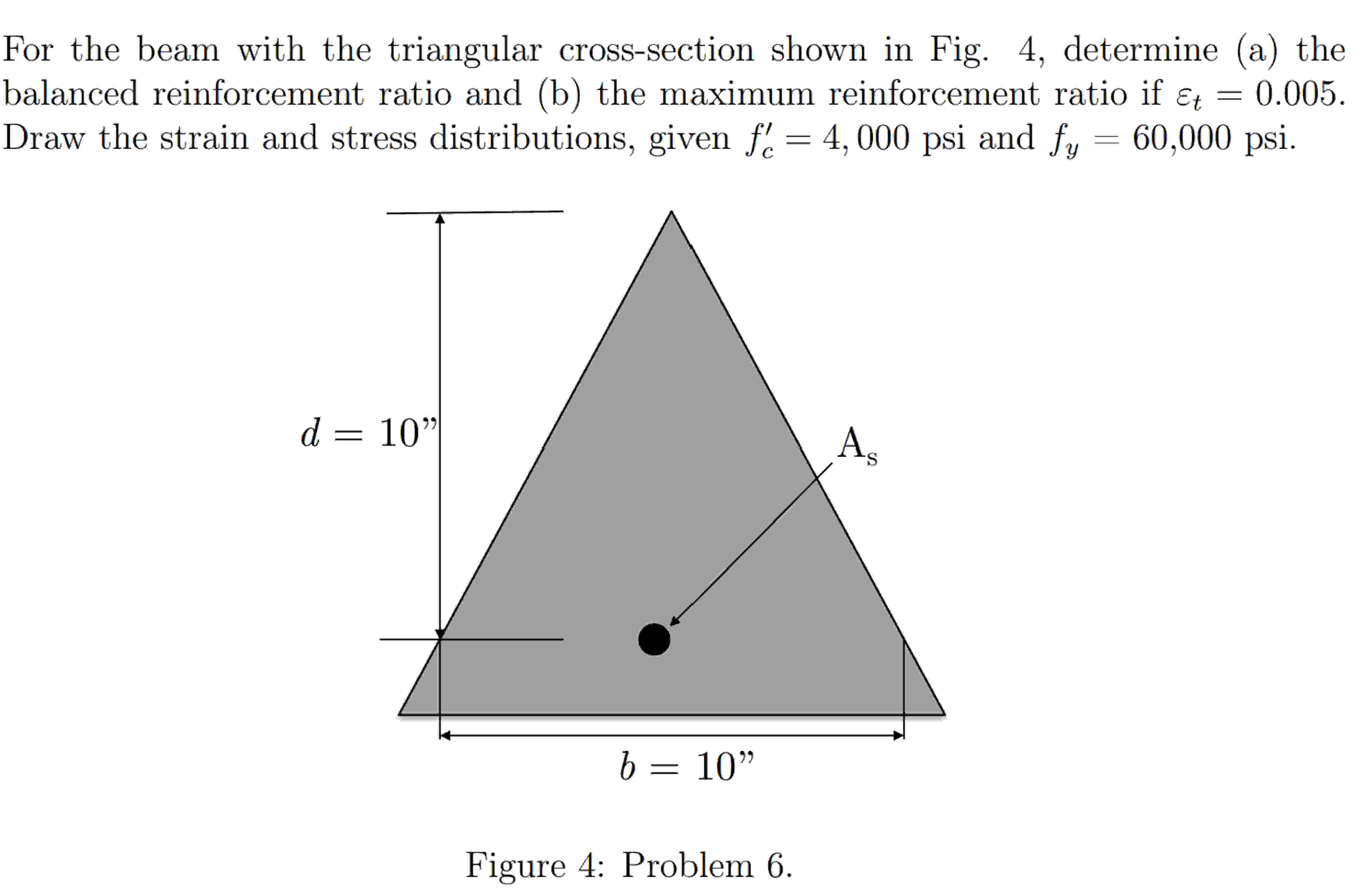 Solved For the beam with the triangular cross-section shown | Chegg.com