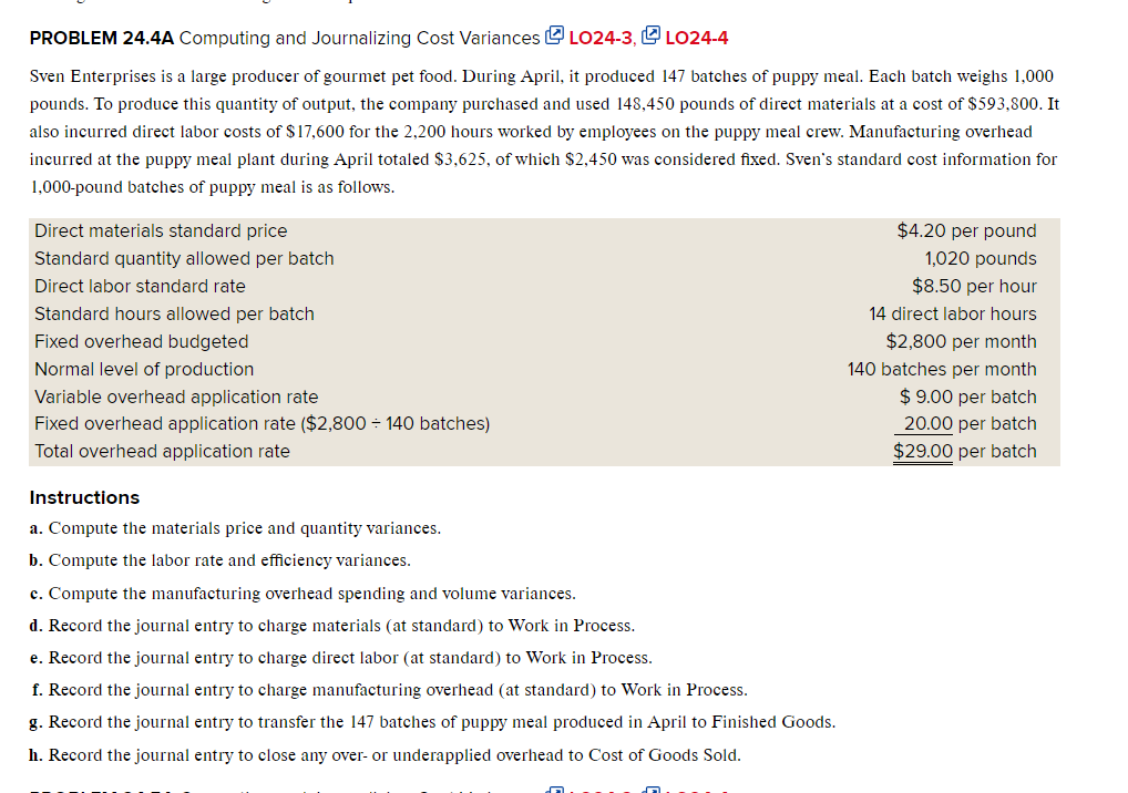 Solved PROBLEM 24.4AComputing and Journalizing Cost | Chegg.com Solved PROBLEM 24.4AComputing and Journalizing Cost | Chegg.com