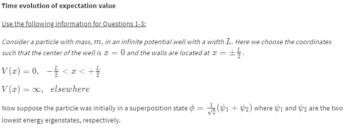 Solved Time evolution of expectation value Use the following | Chegg.com
