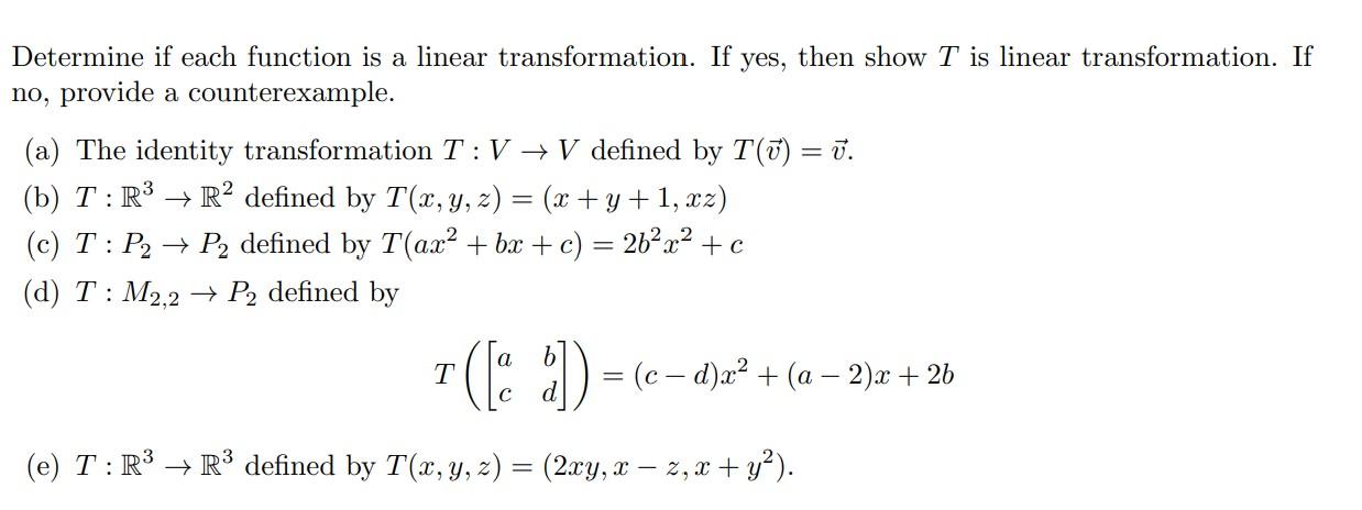 Solved Determine if each function is a linear | Chegg.com
