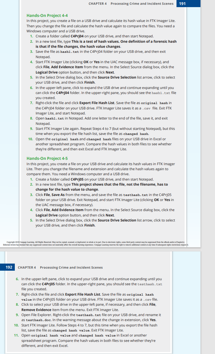 Solved 190 CHAPTER 4 Processing Crime and Incident Scenes | Chegg.com
