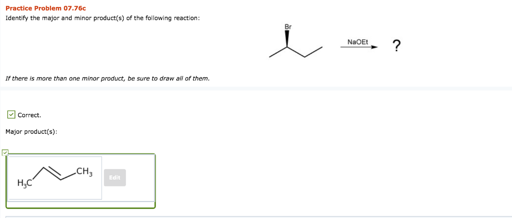 Solved Practice Problem 07.76c Identify the major and minor | Chegg.com